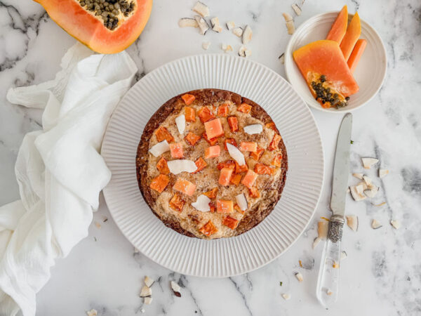 Bizcocho de papaya y coco - Disfrutando sin Gluten